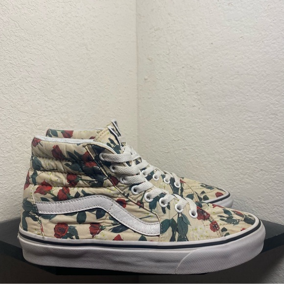 Vans | Shoes | Vans Sk8 Hi Beige Roses Floral | Poshmark